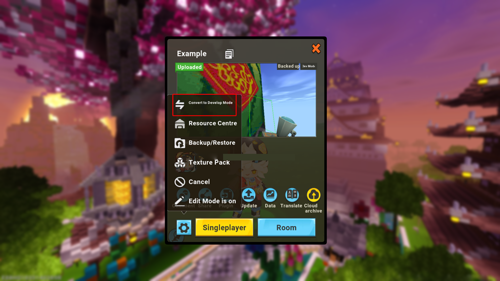 How To Convert Map From Origin Dev Mode To Advanced Dev Mode Wiki Mini World Creata